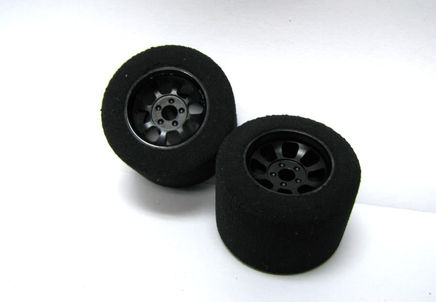 H&R Racing HR1101 Nascar BLACK Wheels, 27mm x 18mm Fish Foam Tires